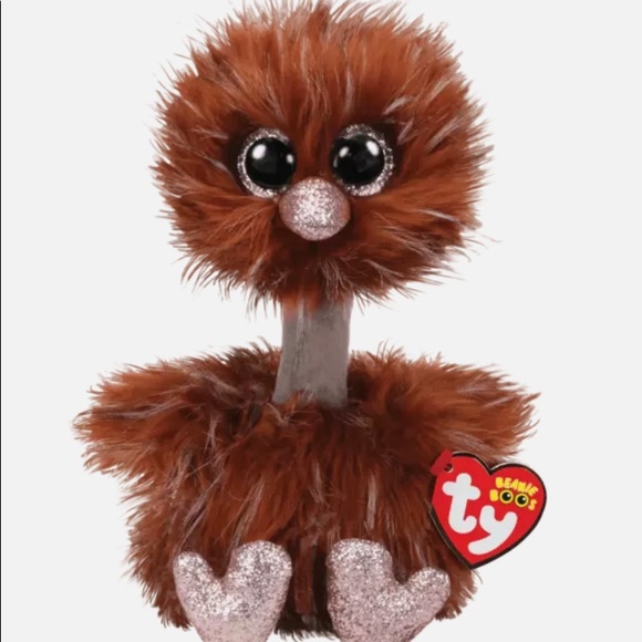 Ty | Toys | Ty Beanie Boos Orson The Brown Glitter Ostrich Medium Soft ...